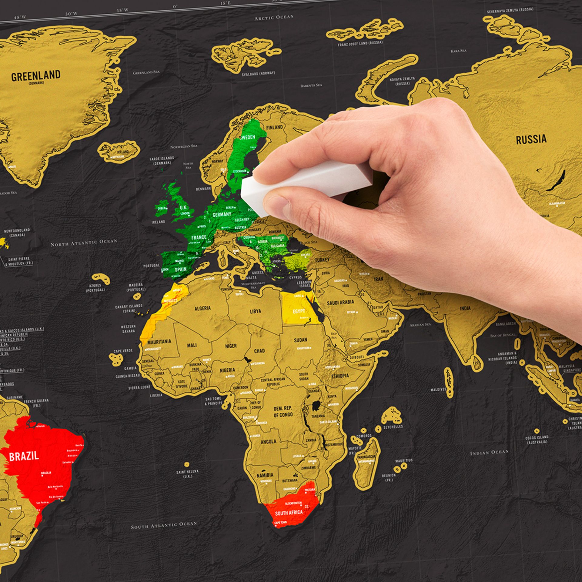 Scratch Map - Deluxe - für Globetrotter und Weltenbummler