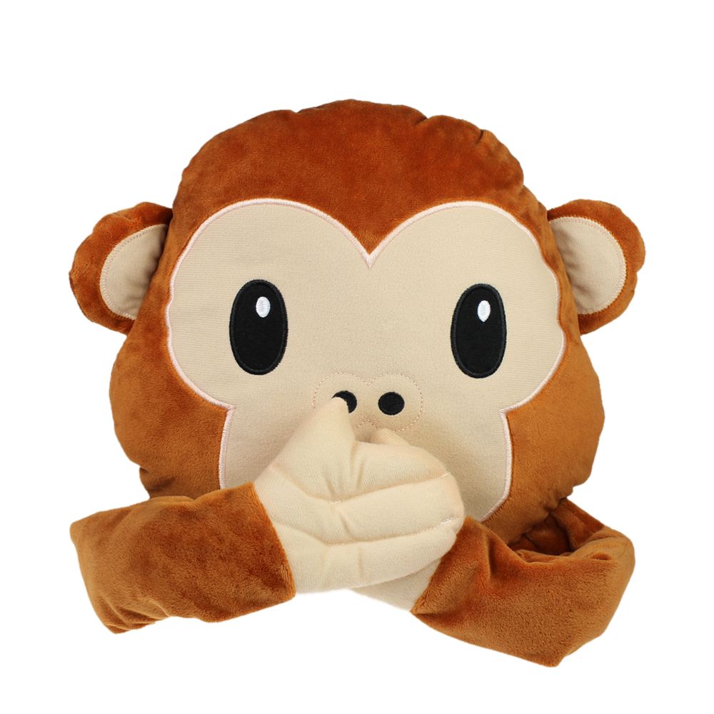 Emoticon Kissen - Affe 3in1 - Augen zu Ohren zu Mund zu